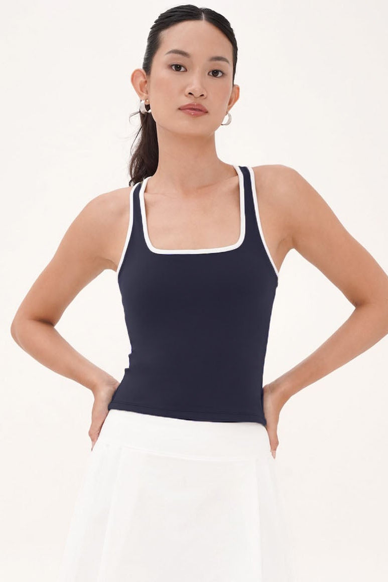 Boast Contrast Bra Top in Midnight Navy - bodies.co